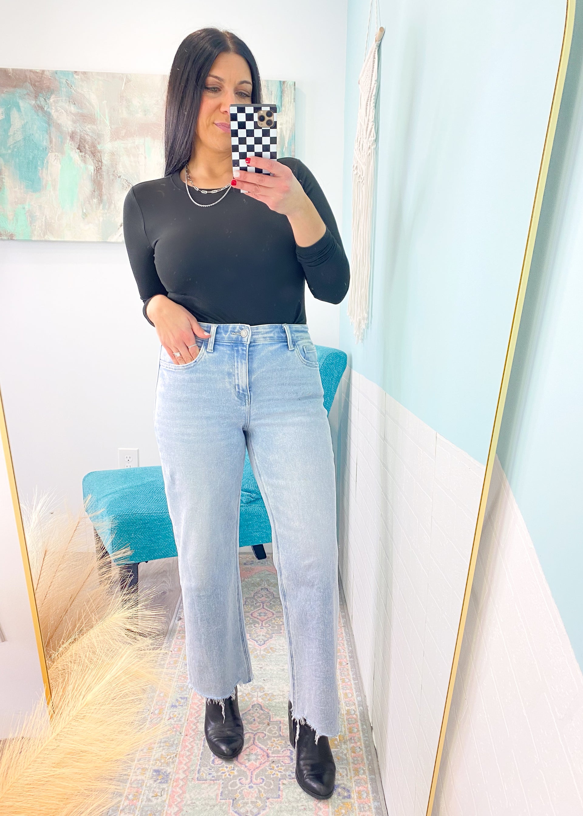 'Calista' Vervet High Waist Slim Wide Comfort Stretch Ankle Length ...