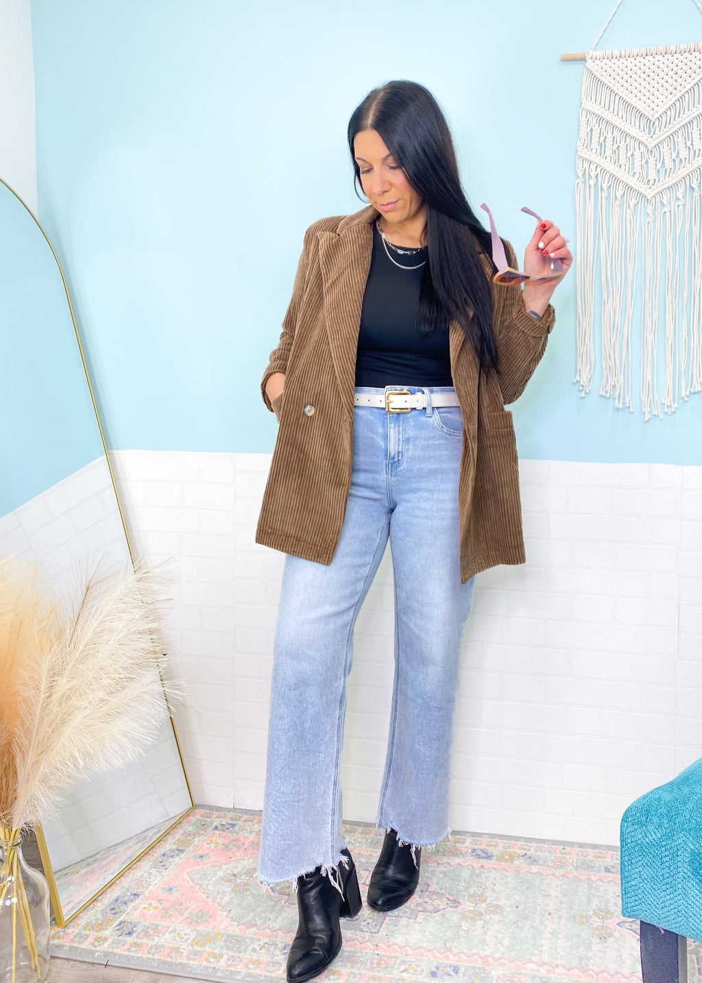 'Calista' Vervet High Waist Slim Wide Comfort Stretch Ankle Length ...